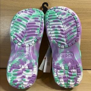 CROCS | Shoes | Crocs Clogs Platform Green Purple White Marble | Poshmark